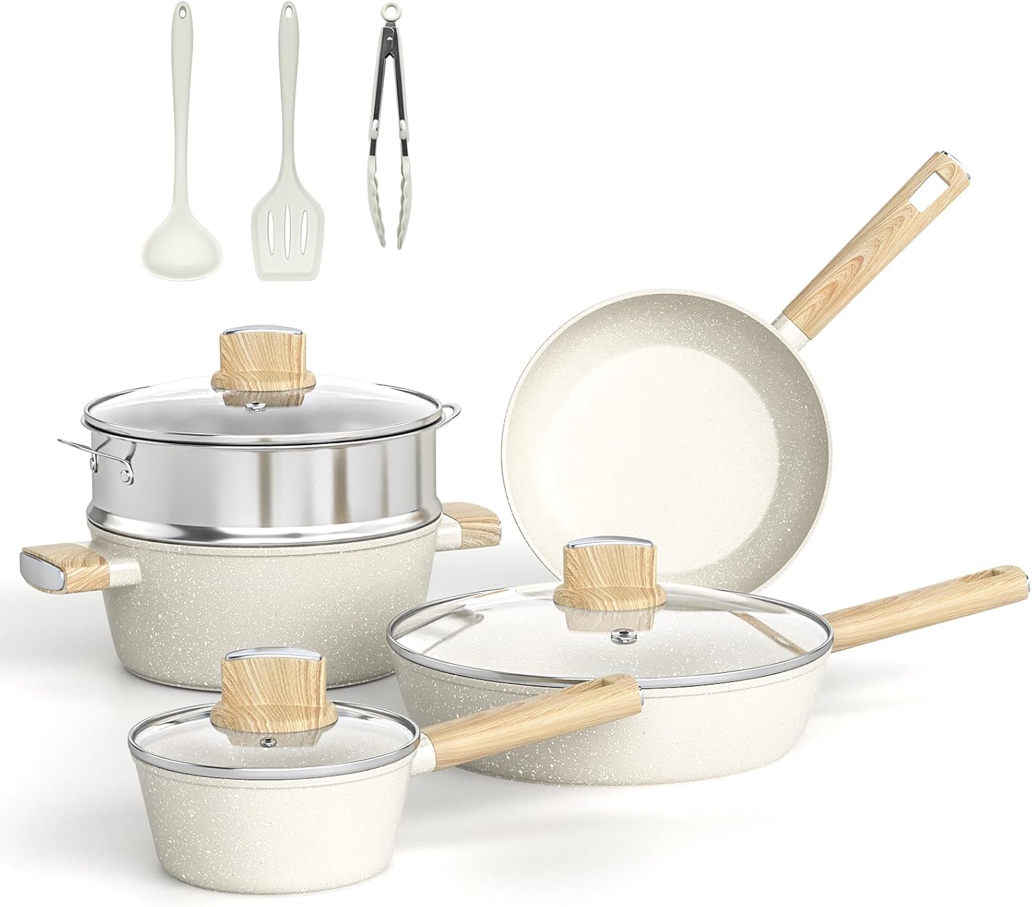 Amazon.com: Pots and Pans Set Nonstick, 11 PCS Kitchen Cookware Sets ...