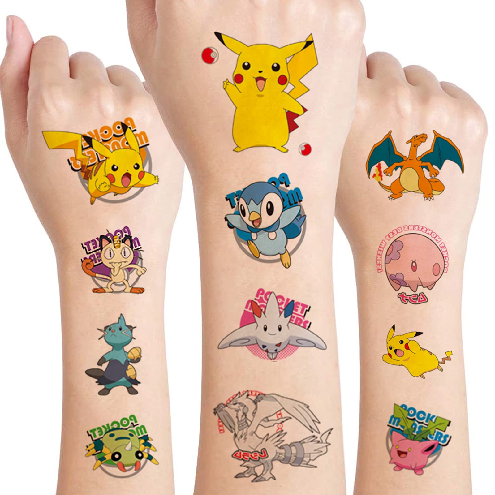 Temporary Tattoos Cartoon Fake Tattoos Decorations Anime Fake Tattoos ...