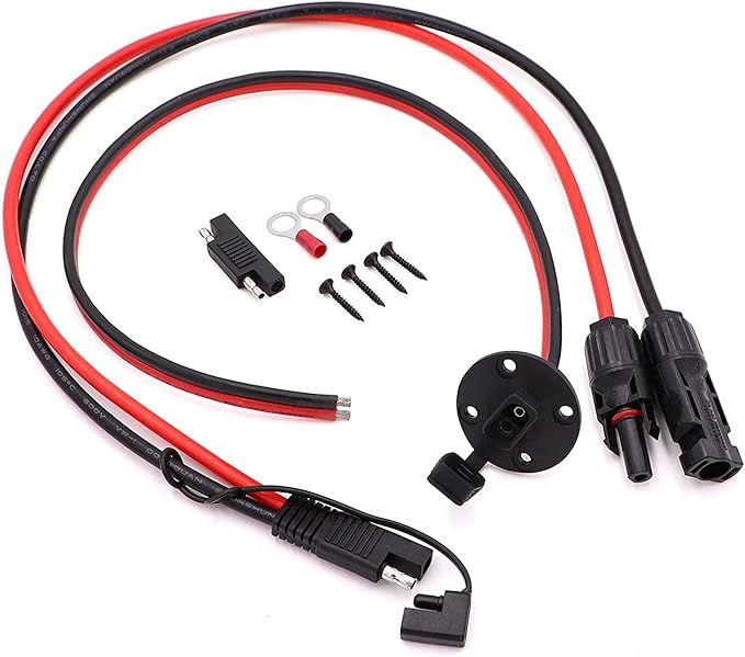 Amazon.com: 2ft/60cm Solar Conector to SAE Adapter 10AWG Cable + 2ft ...
