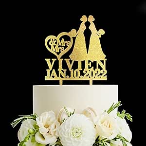 Amazon.com: LGBTQ Wedding Cake Topper - LGBTQ Wedding Cake Topper ...