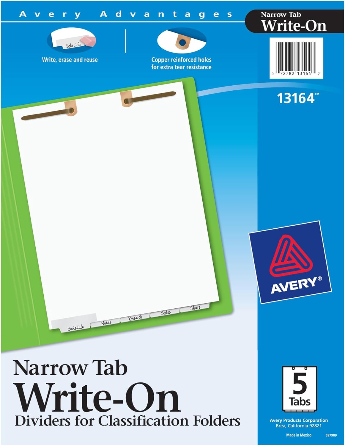 Amazon.com : Avery Write-On Dividers for 2-Prong Classification Folders ...