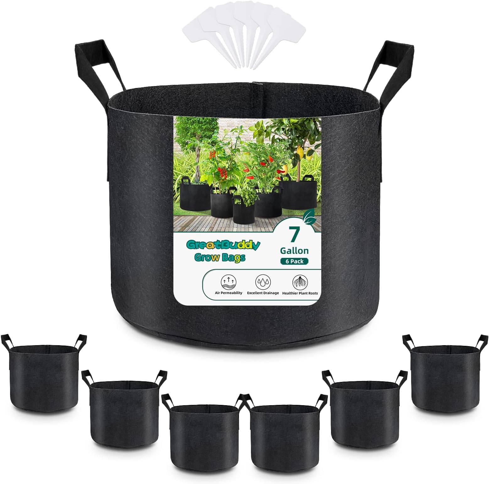 Amazon.com : iPower 7 Gallon Potato Grow Bags with Flap, 5-Pack Thick ...