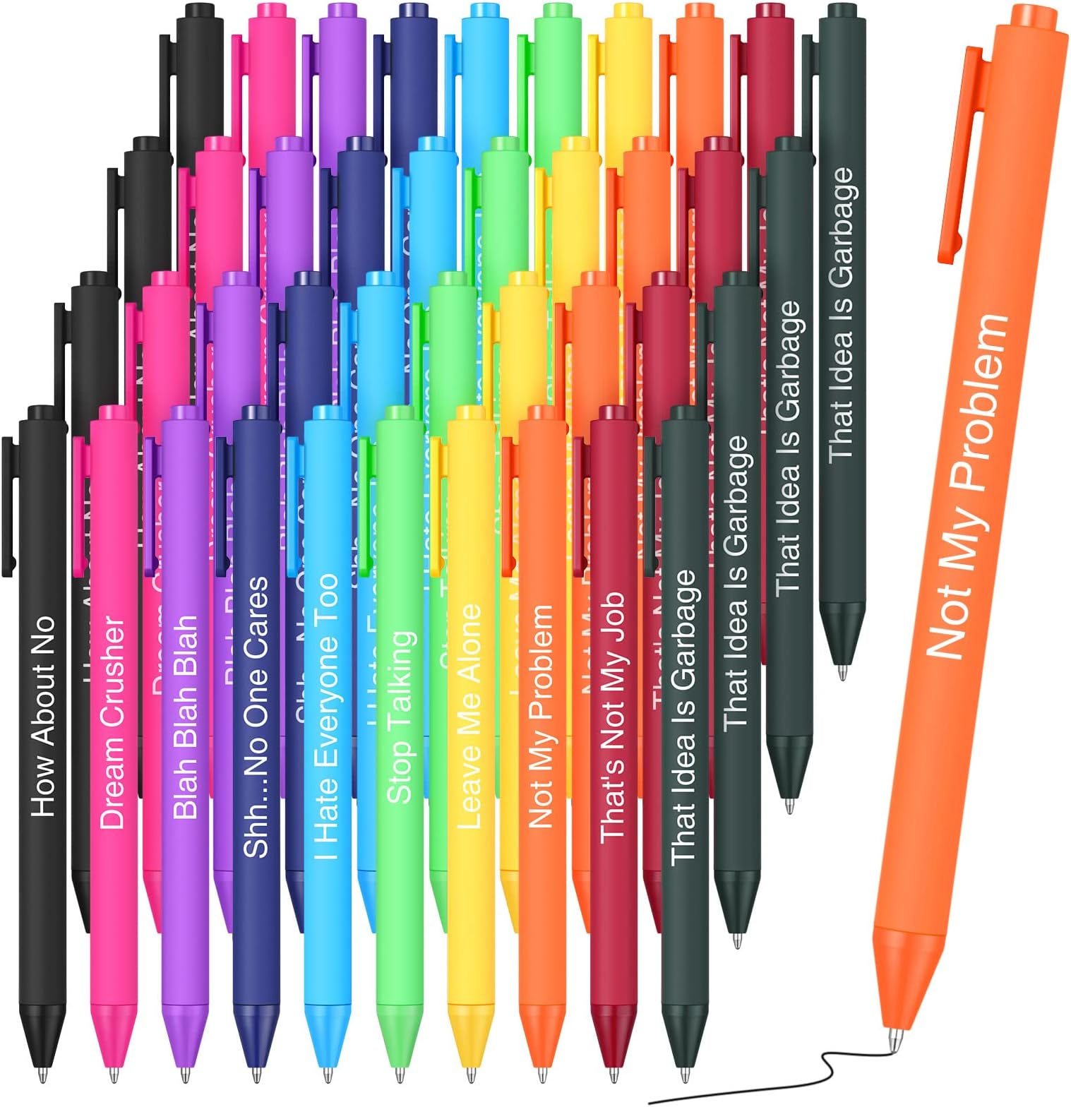 Amazon.com : Yeaqee 40 Pcs Funny Ballpoint Pens Set - Swear Word, Dirty ...