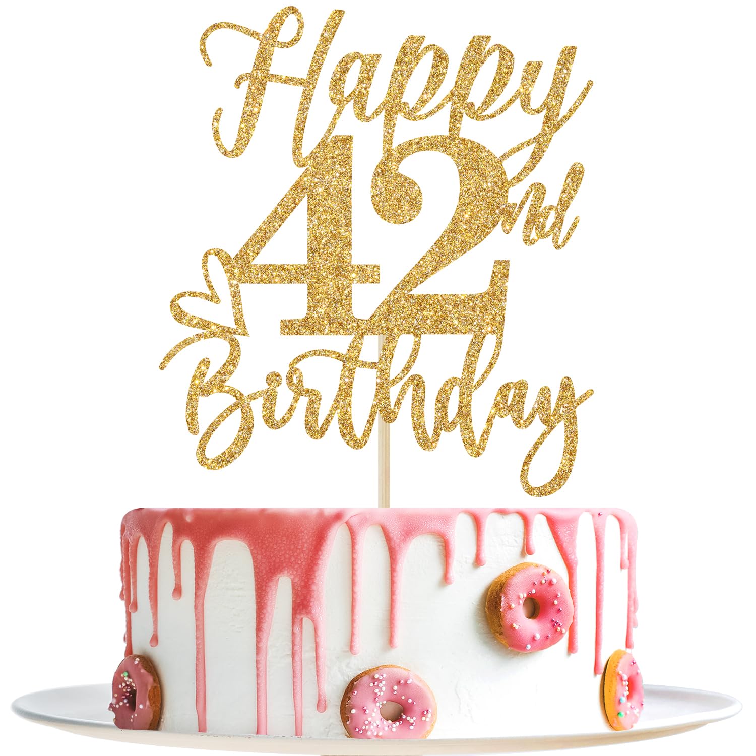 Amazon.com: Happy 42nd Birthday Cake Topper, 42nd Birthday Decorations ...