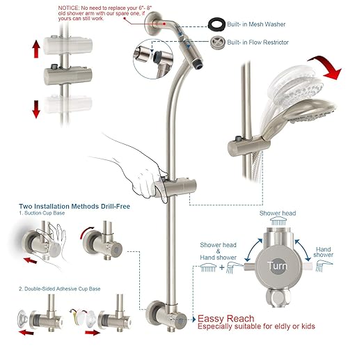Snapklik.com : Egretshower Handheld Showerhead & Rain Shower Combo For ...