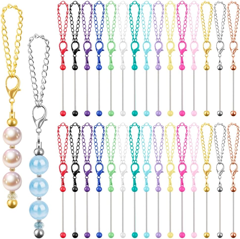 Amazon.com: FDKYOEK 30 PCS Beadable Keychain Bars Bulk, Metal Blank ...