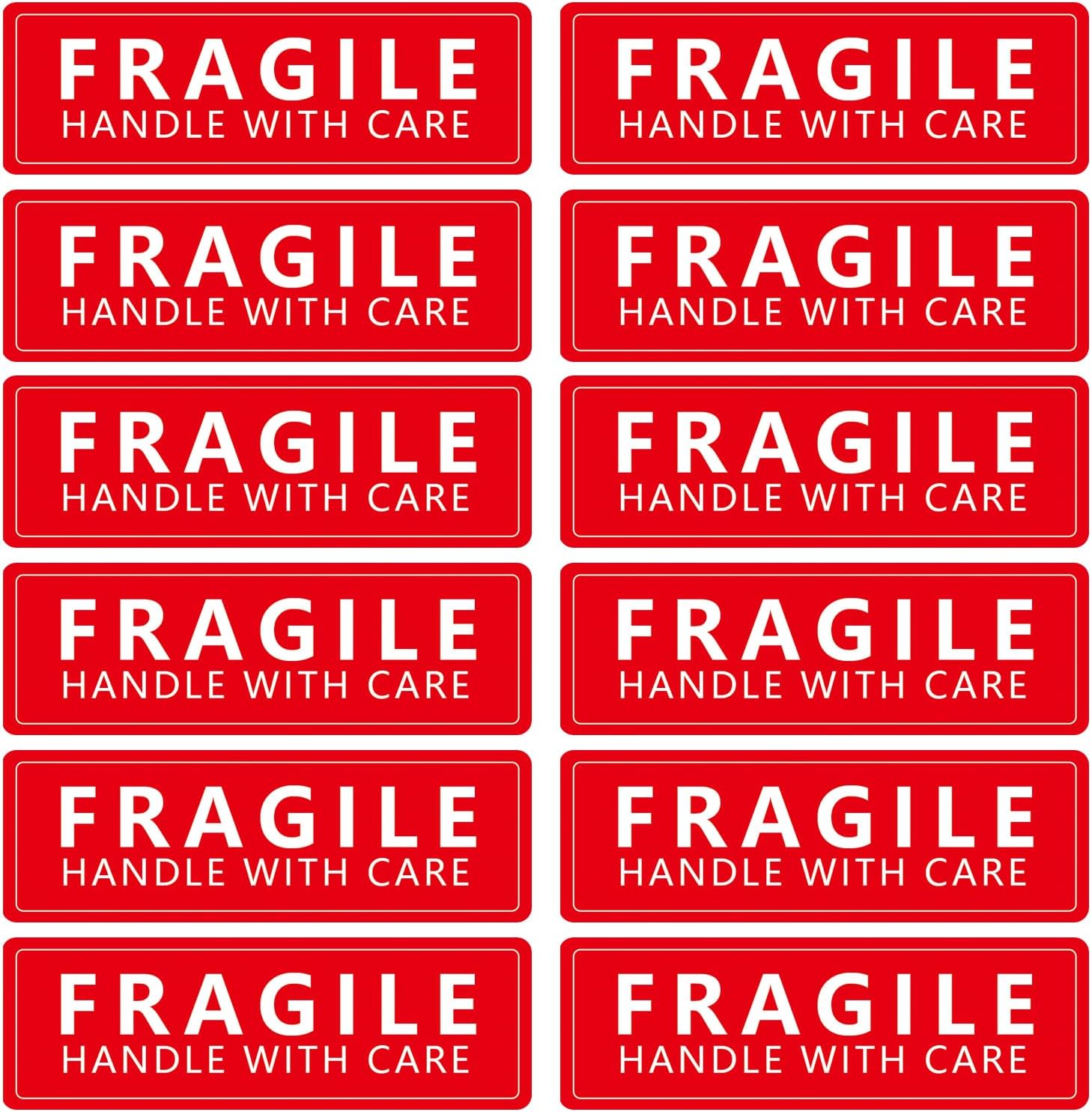 400Pack Fragile Stickers 25 x 75mm Handle with Care Warning Stickers ...