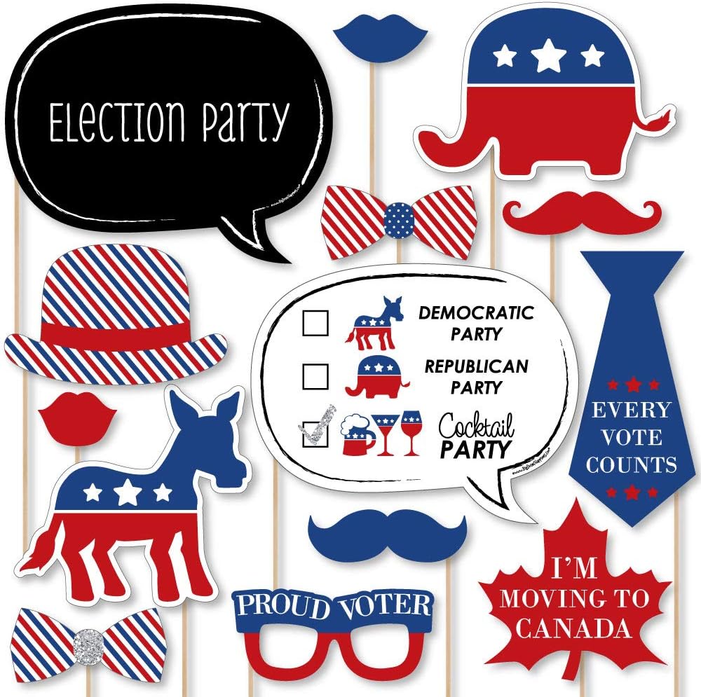 Amazon.com: Political Blue Party Photo Booth Props - Democrat Election ...