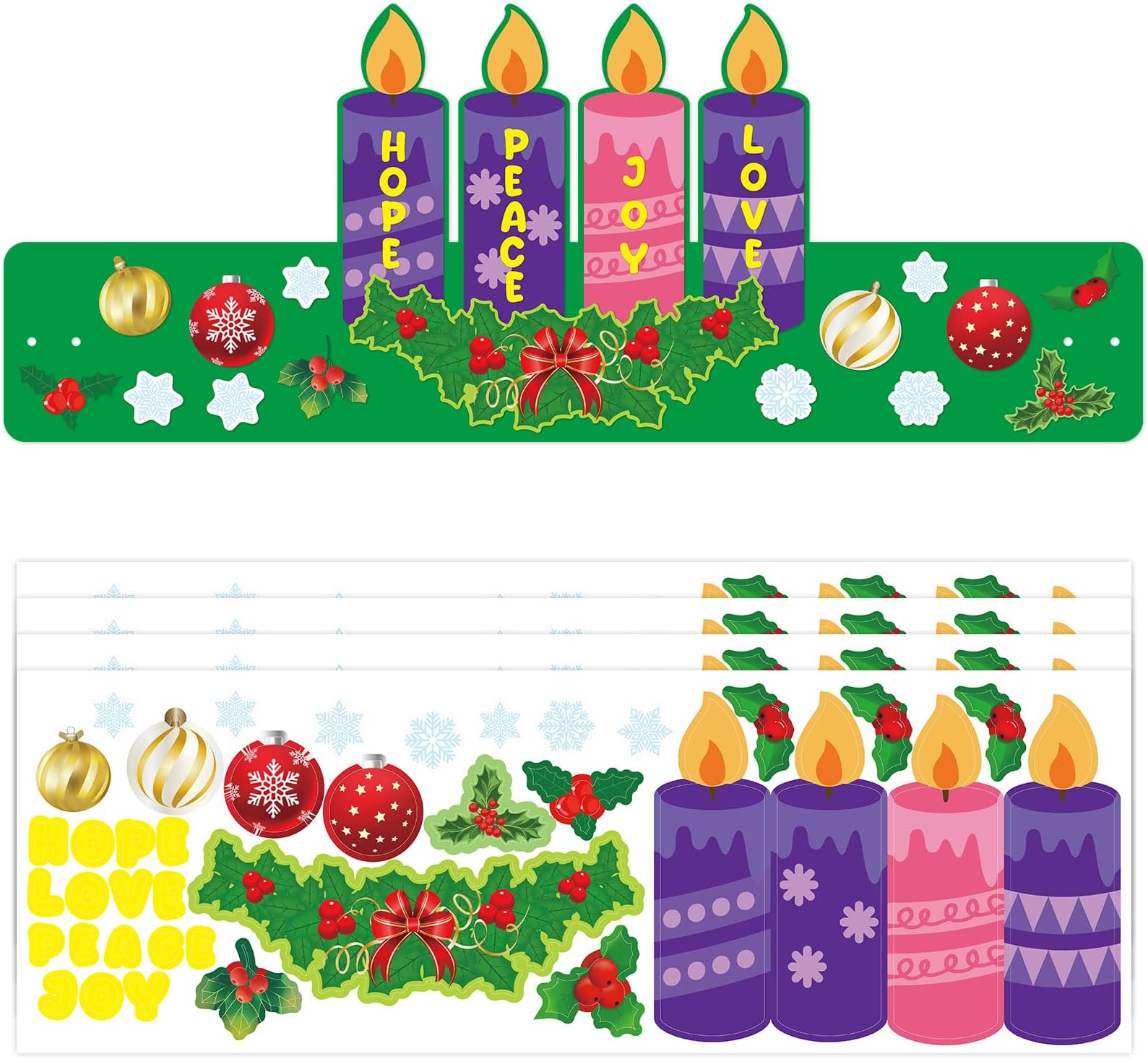 Amazon.com: Christmas Arts & Crafts Kit for Kids Foam Hanging Advent ...