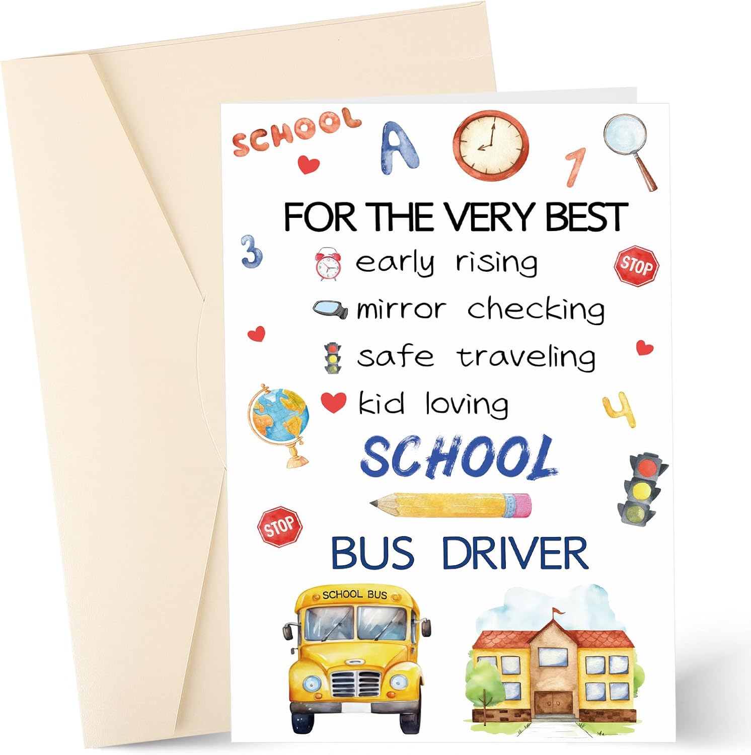 Amazon.com: Thank You Card with Envelope, School Bus Driver Thank You ...