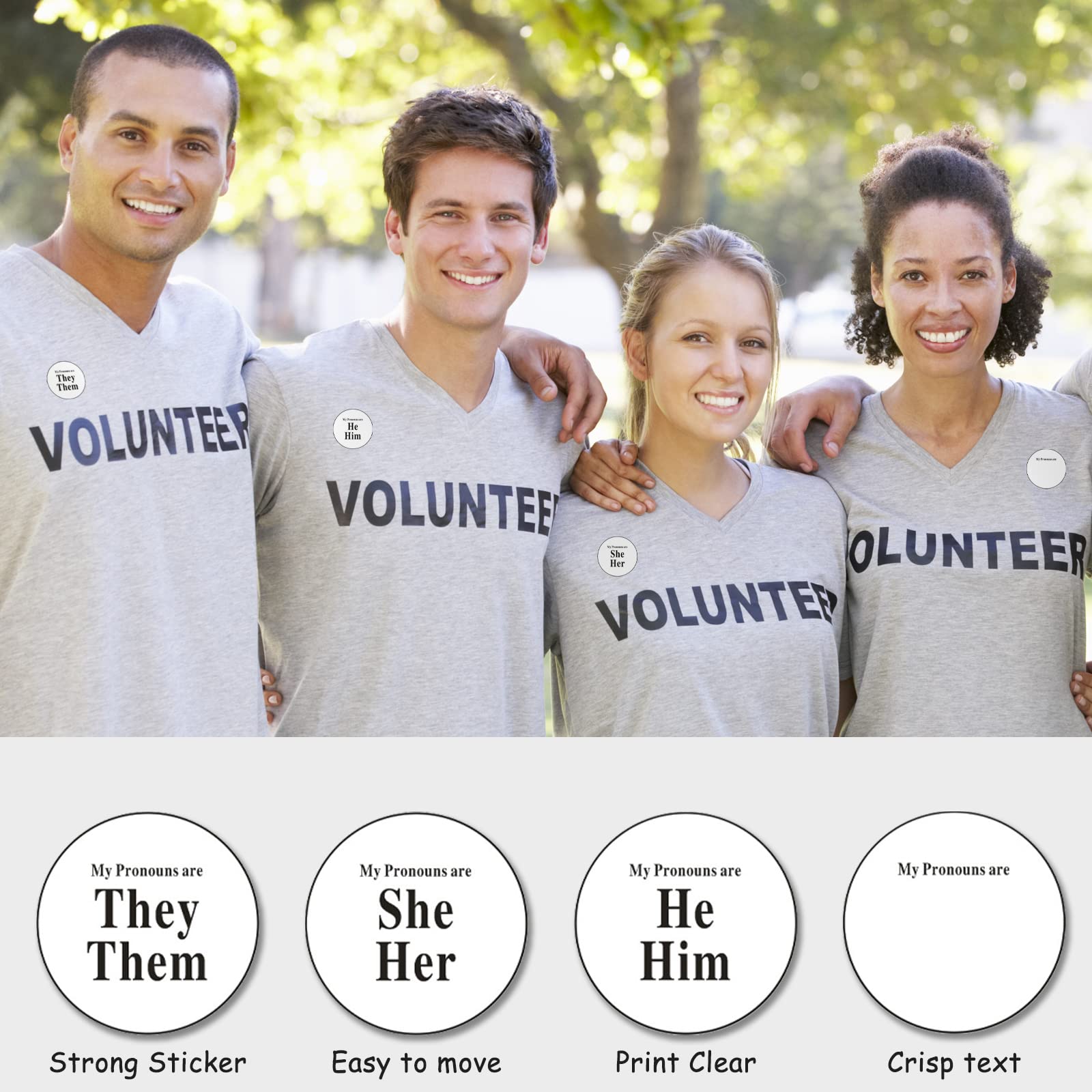 Snapklik.com : 840 Pcs 24 Sheets Pronoun Stickers Bulk For Conference ...