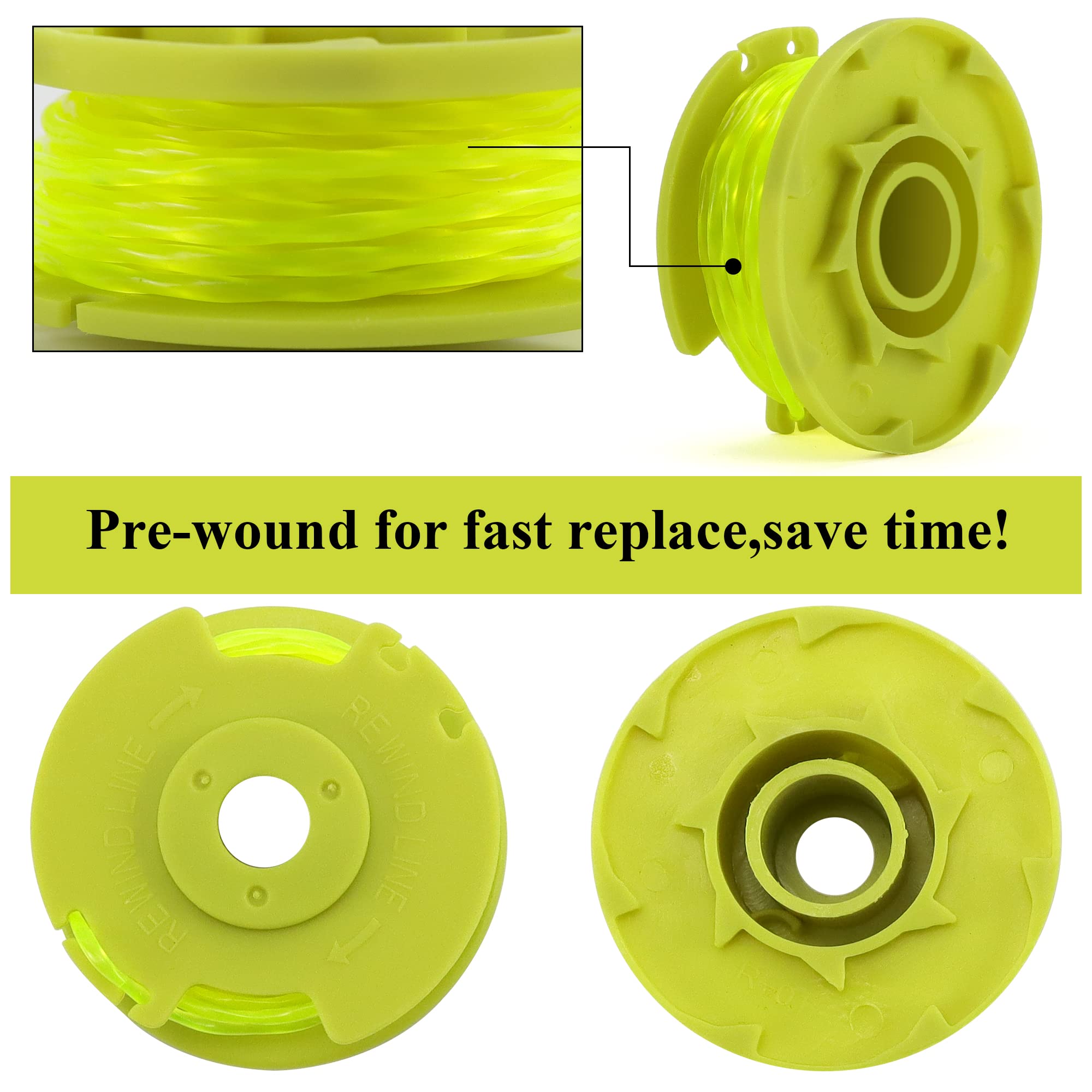 Snapklik.com : 0.080 Replacement Spool Fit For Ryobi 18v, 24v, And 40v ...