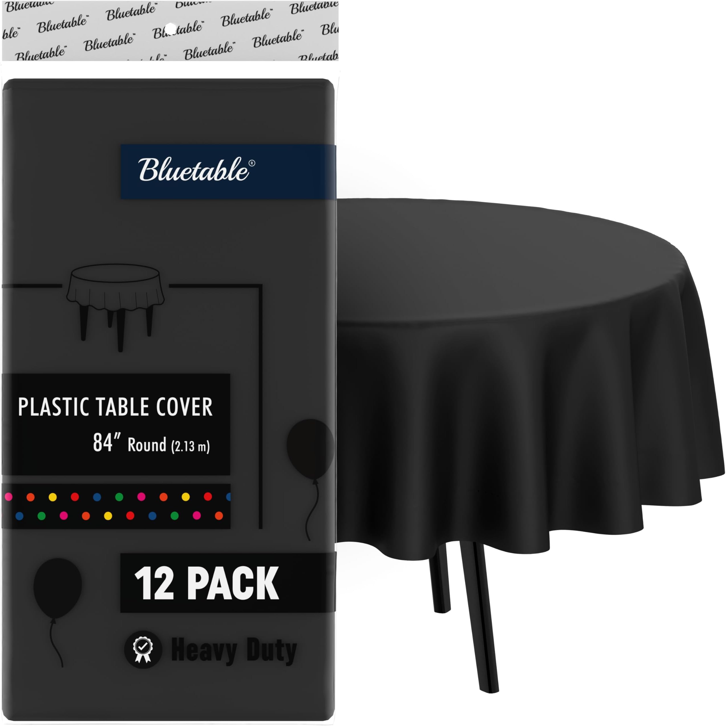 Amazon Juvale 12 Pack Black Plastic Tablecloth 84 Inch Round