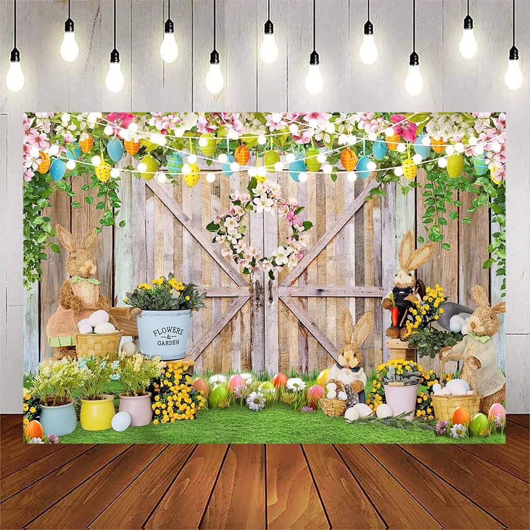 Amazon.com : Avezano Easter Backdrops for Photoshoot Easter Rabbit ...