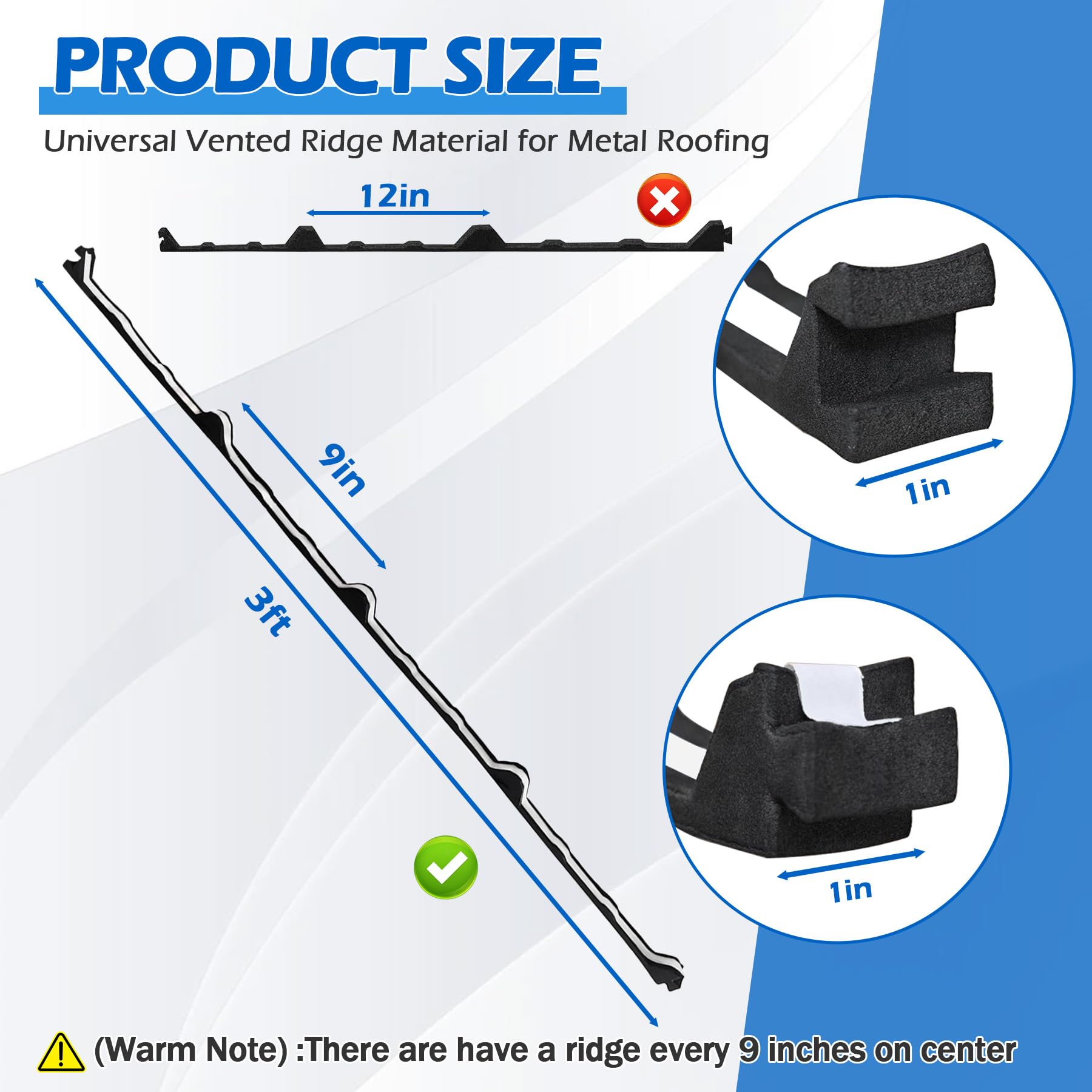 Snapklik.com : Upgrade Self-Adhesive Rib Profile Foam Closure Strips ...