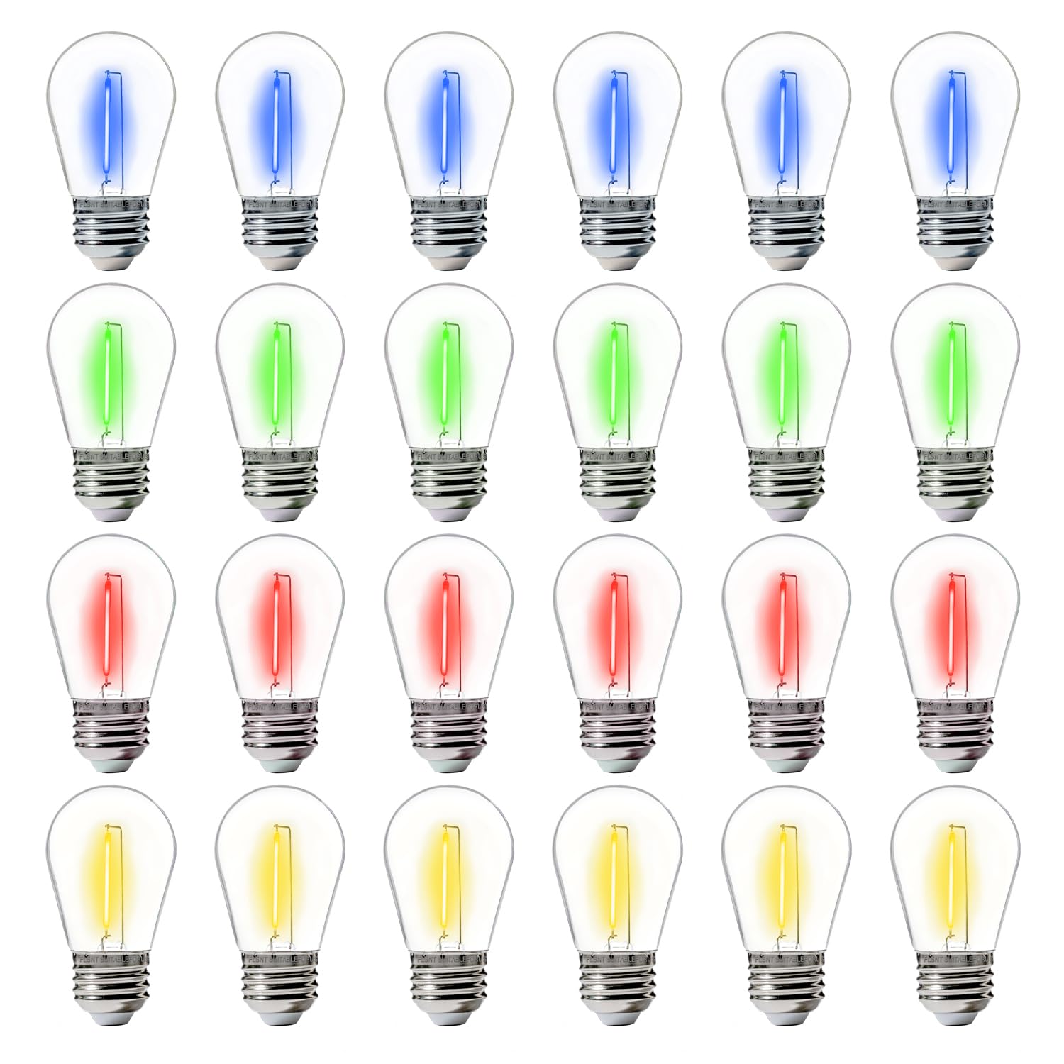 Snapklik.com : FLSNT 24-Pack S14 Colored LED String Light Bulbs