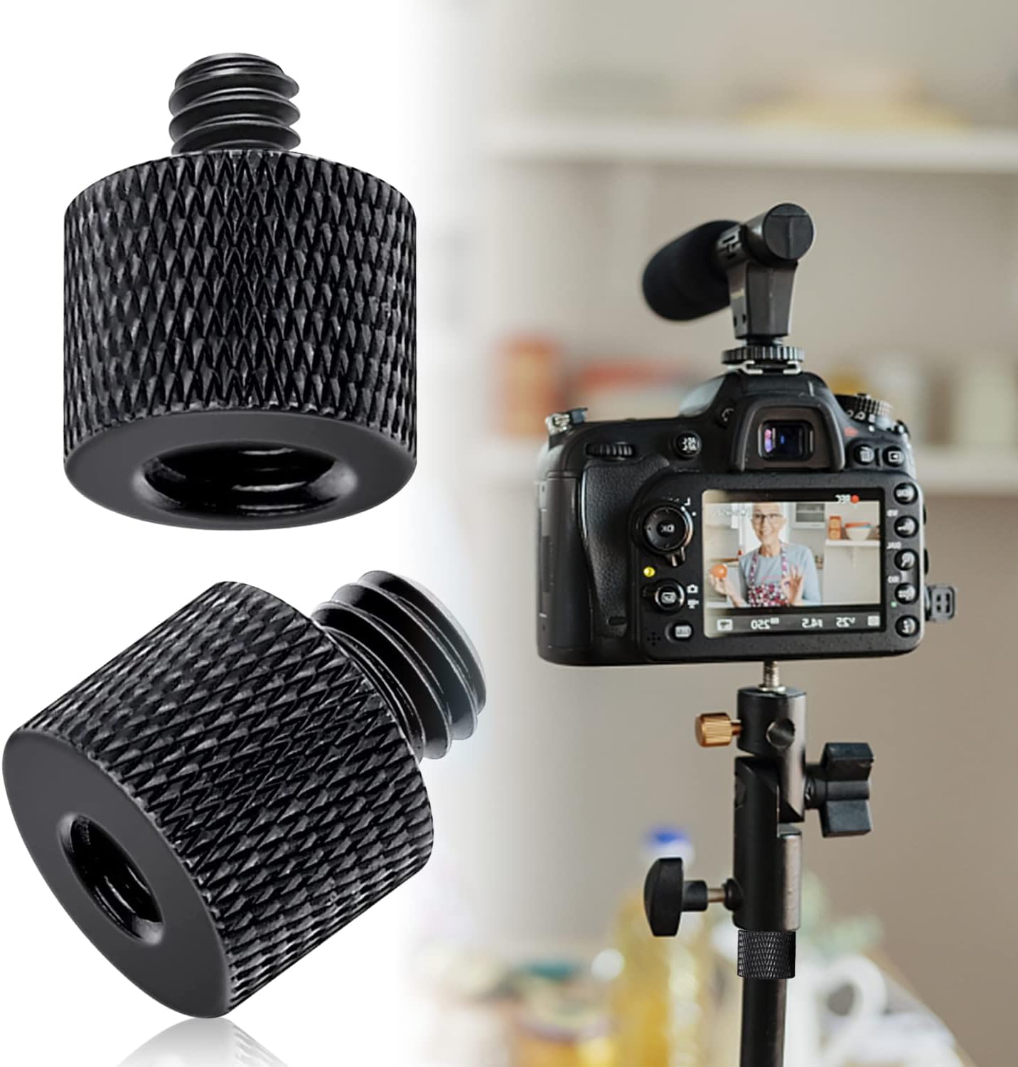 Camera Avatar Screw Adapter, 2 PCS Thread 3/8 to 1/4 Male Adapte and1/4 ...