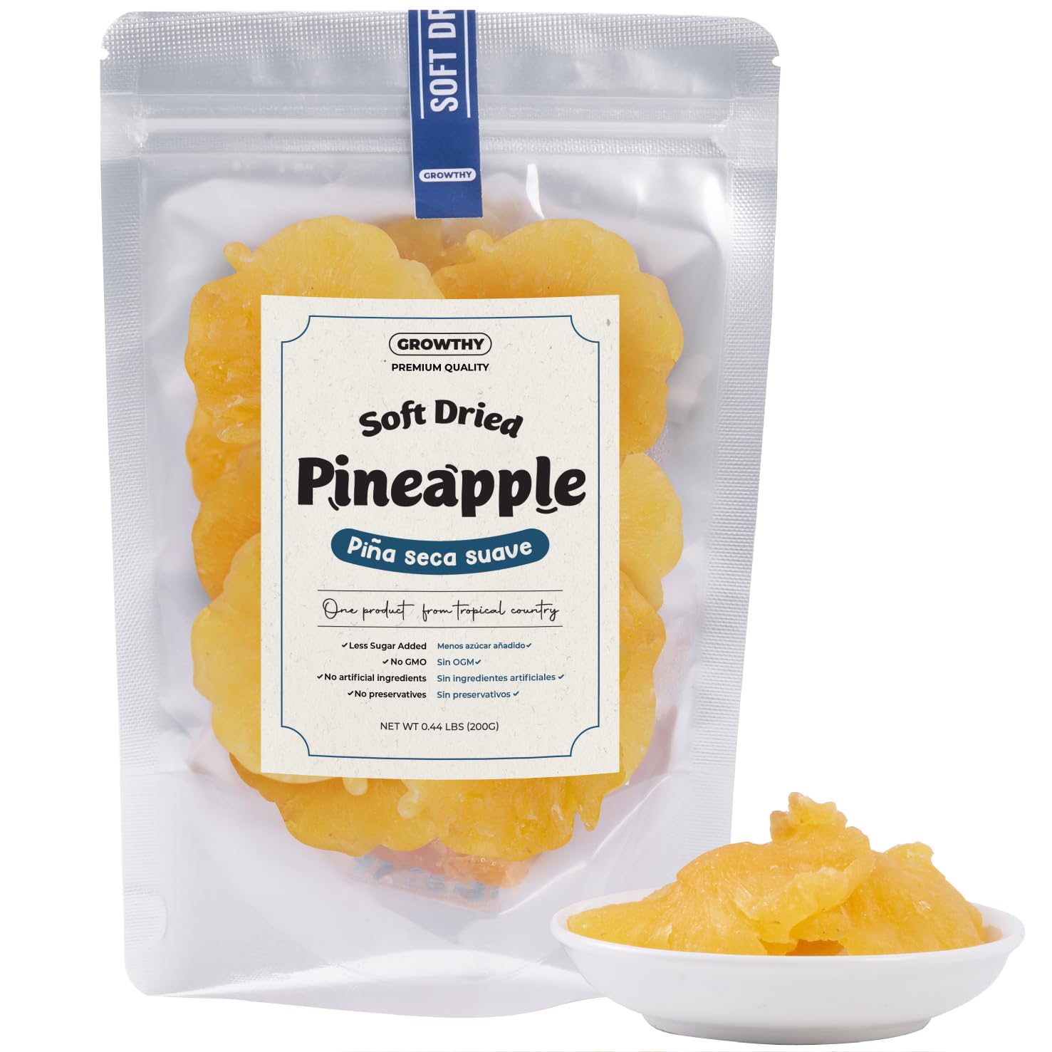Amazon.com: Growthy Soft Dried Pineapple Slices 200Grams, Dried ...
