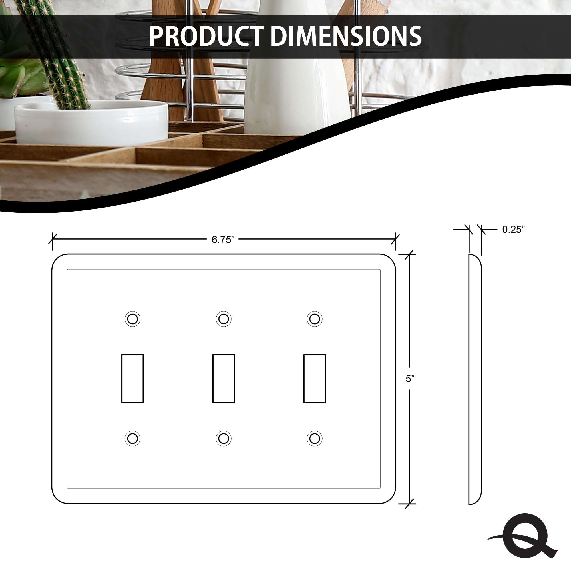 Snapklik.com : Light Switch Cover, Triple Toggle Wall Plate For ...