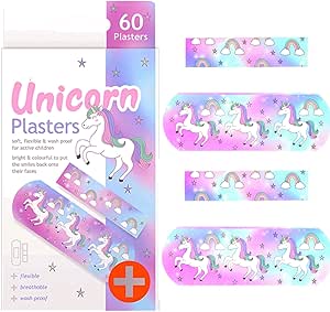 Kids PLASTERS 60 Pack-Unicorn Rainbow PLASTERS - Fun PLASTERS for ...