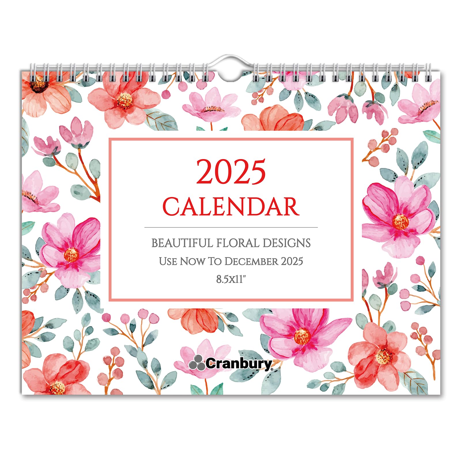 Snapklik.com : CRANBURY 8.5x11" Wall Calendar 2025, (Floral) Spiral ...