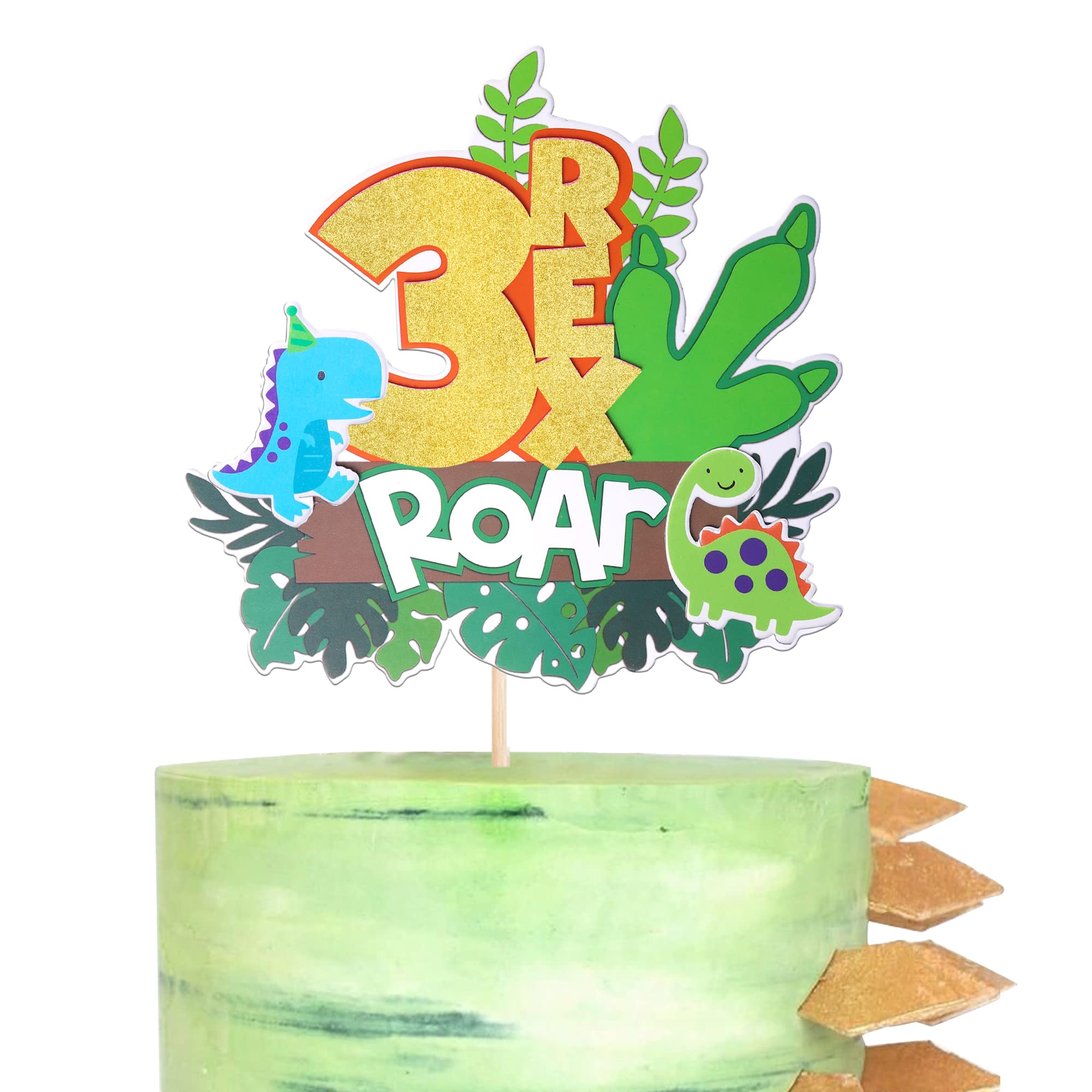Monster Truck Cake Topper 3 1 Pack Dinosaur 3rd Rex Happy Birthday Cake ...