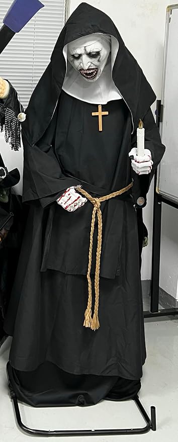 Amazon.com: ELAMAS 72'' Animatronics Nun Halloween Animated Decorations ...