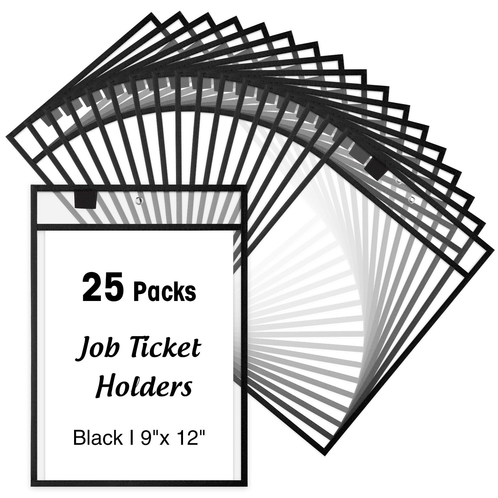 Amazon.com : Cholemy 25 Pcs Job Ticket Holders 9 x 12'' Dry Erase ...