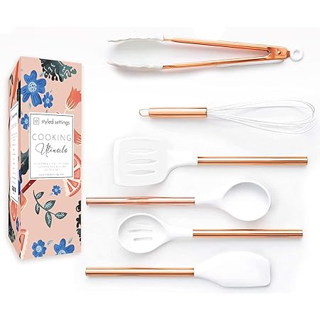 Amazon.com: Copper Cooking Utensils for Cooking / Serving, Rose Gold ...