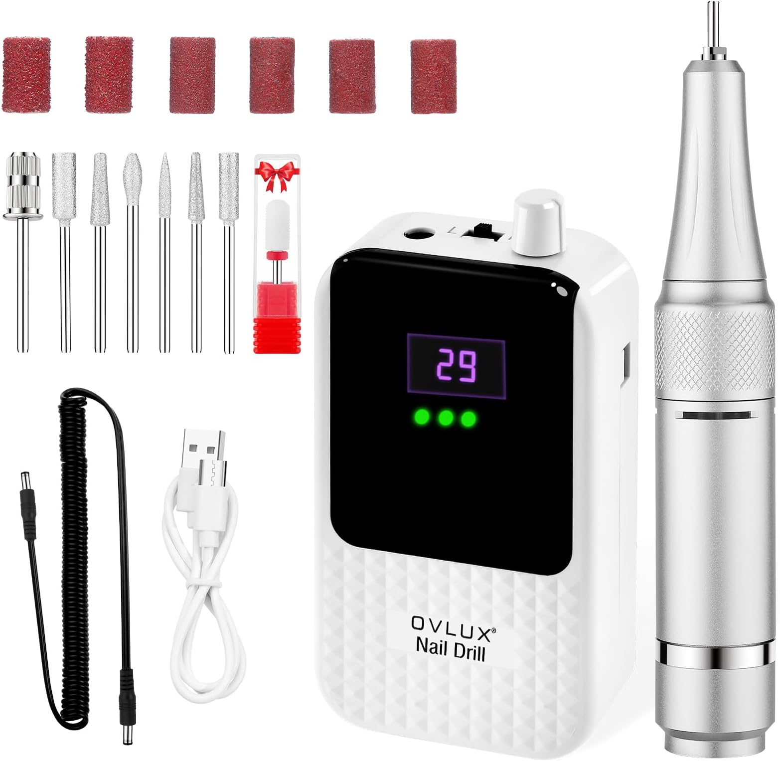 Amazon.com: OVLUX Cordless Nail Drill Professional Kit - 45000RPM: High-Speed Nail Drill Machine ...