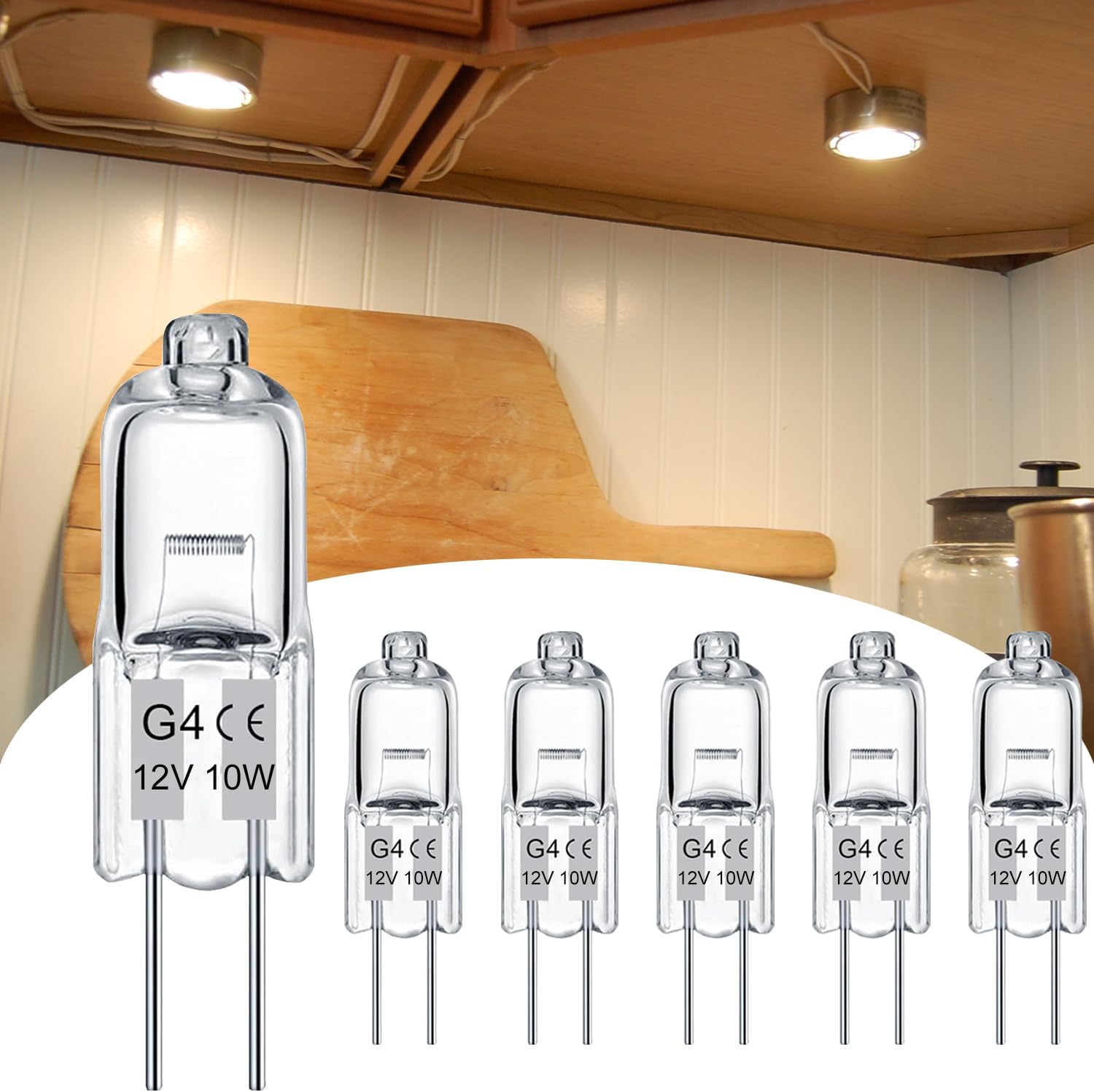 Nioclerce Halogen 10 Watt 12 Volt Light Bulbs 2 Pin G4 Base - 5PCS Long ...