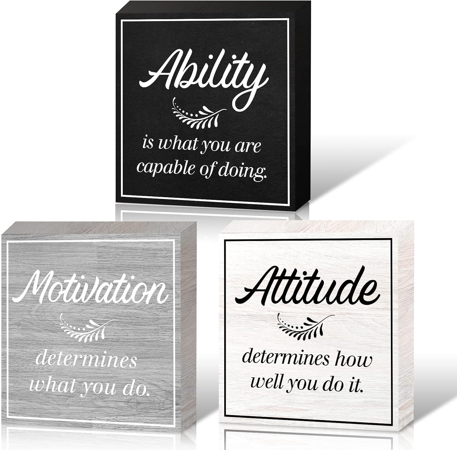 Amazon.com : 3 Pieces Black and White Inspirational Office Decor Cute ...