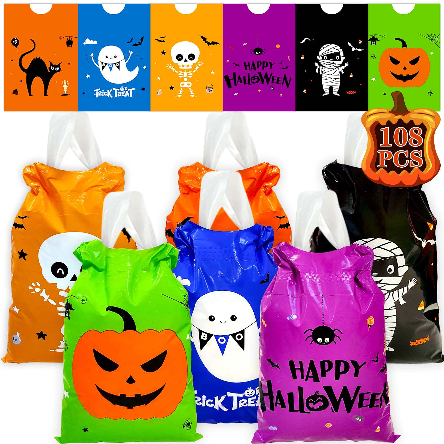Snapklik.com : Halloween Drawstring Bags 108pcs Halloween Treat Bags ...
