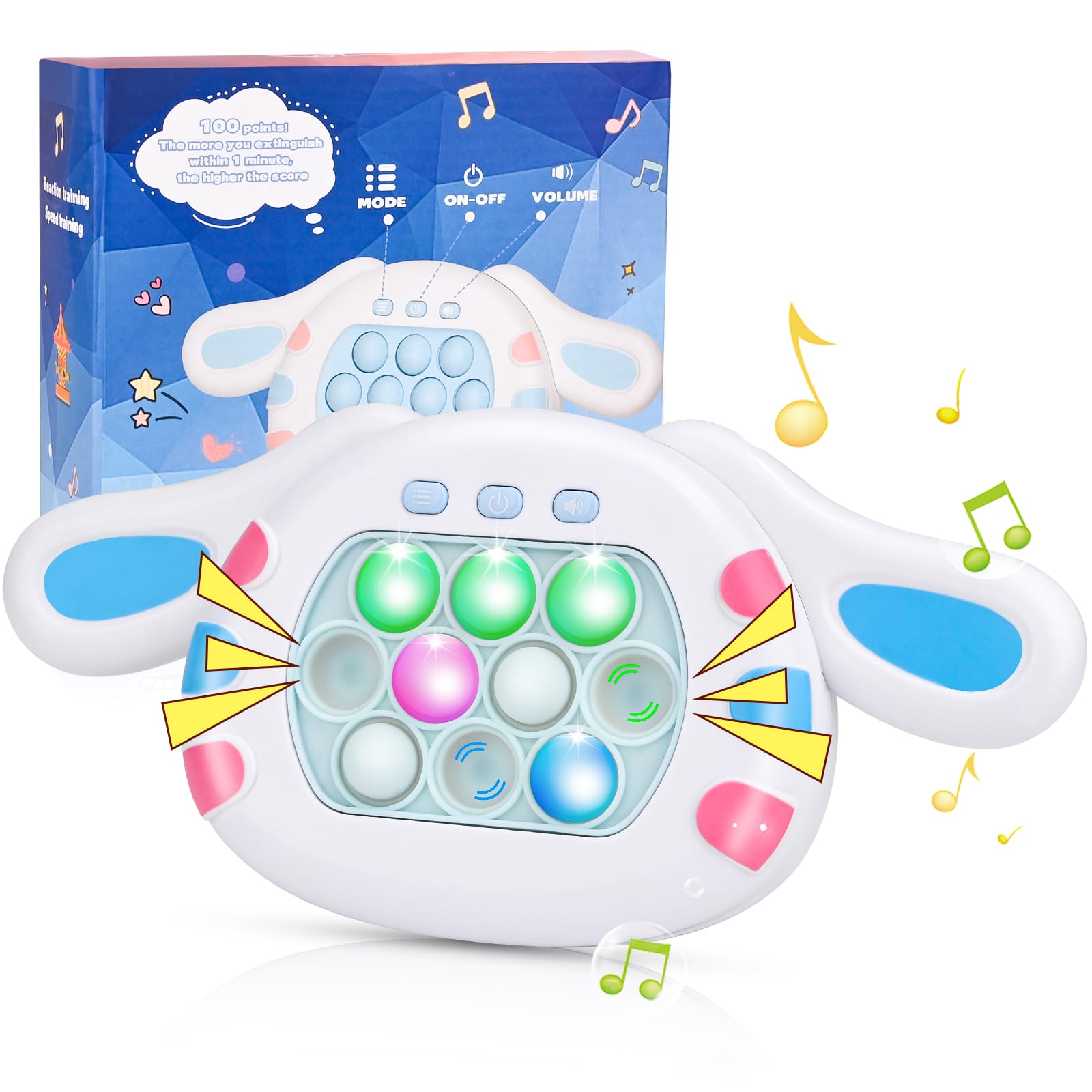 FIYCATPSA Light Up Pop It Game, Fidget Toy for Kids, Multiple Play ...