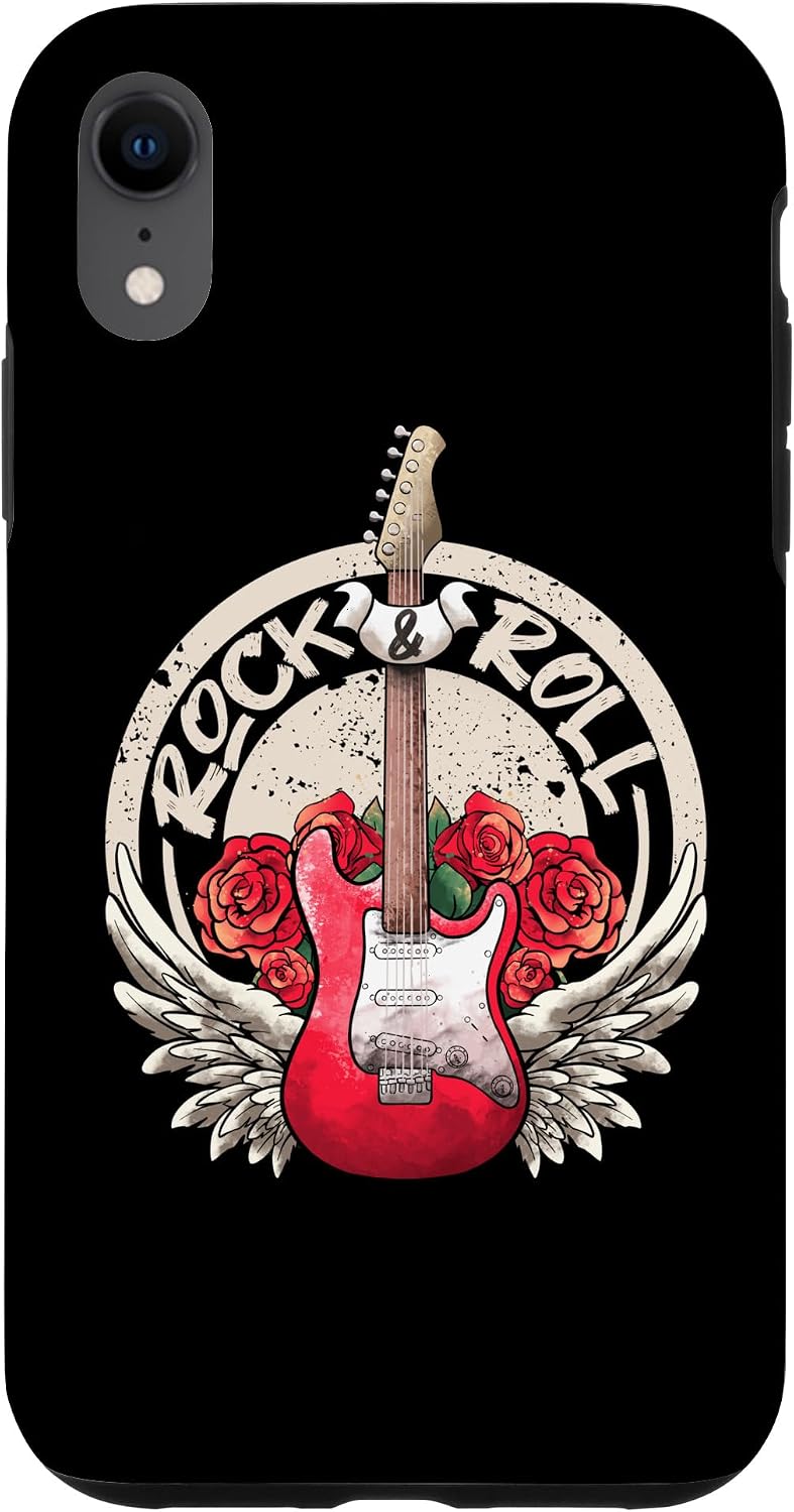 Amazon.com: iPhone XR Lets Rock Rock&Roll Vintage Electric Guitars Rock ...