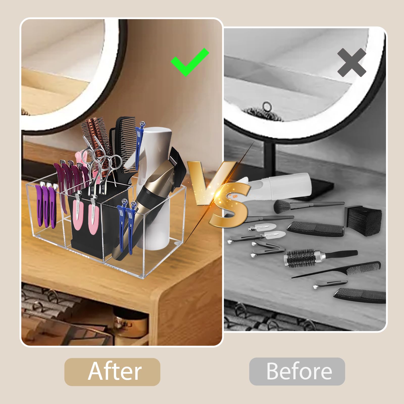 Snapklik.com : Salon Station Organizer - Shear & Comb Holder