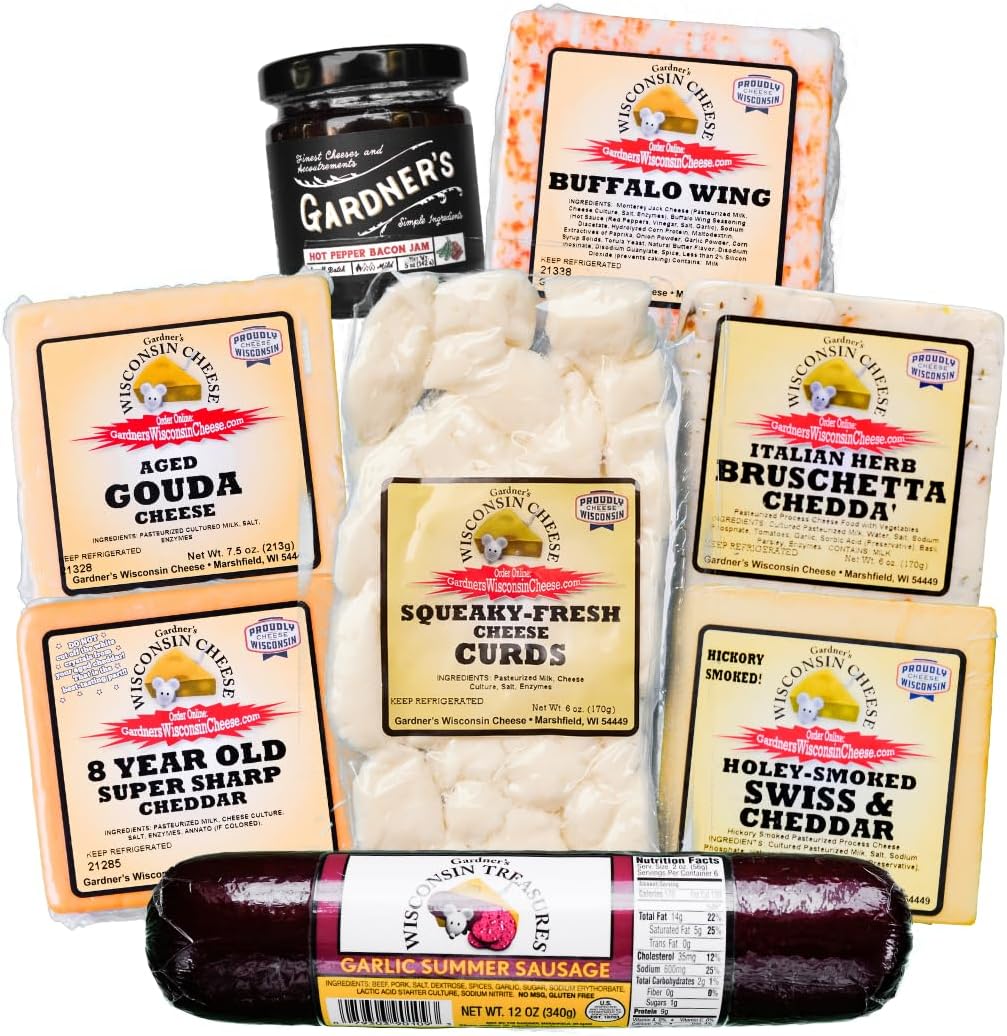 Amazon.com : The Wisconsin Cheeseman Meat and Cheese Combo - Featuring ...