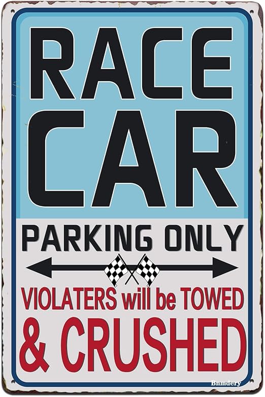 Amazon.com: Metal Sign Race Car Parking Only Vintage Rustic Decor Bar Street Cafe Club Road Lane ...