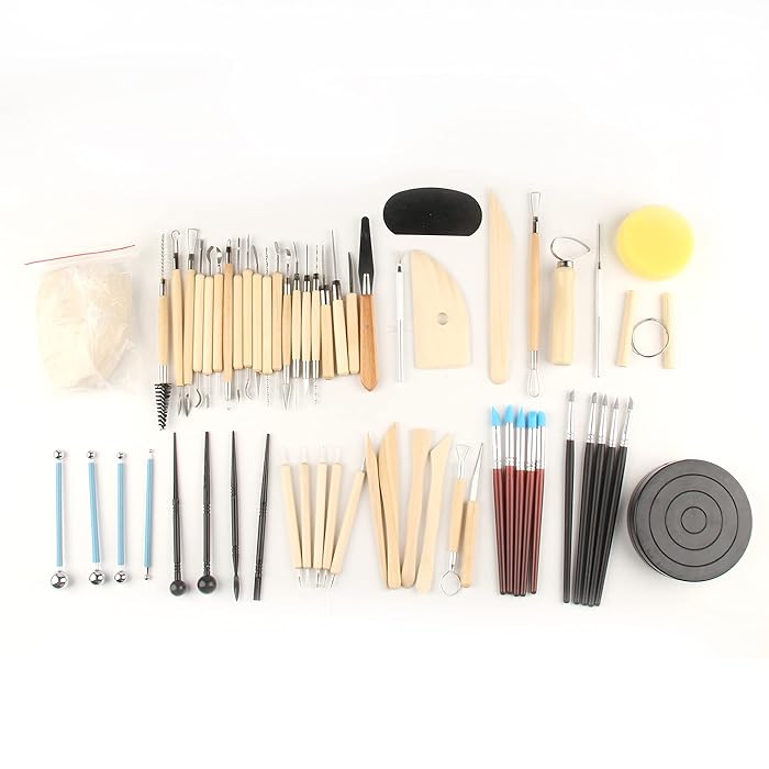 Buy TE SIER Professional Pottery Wheel Kit with 61 Tools, Jade Clay ...