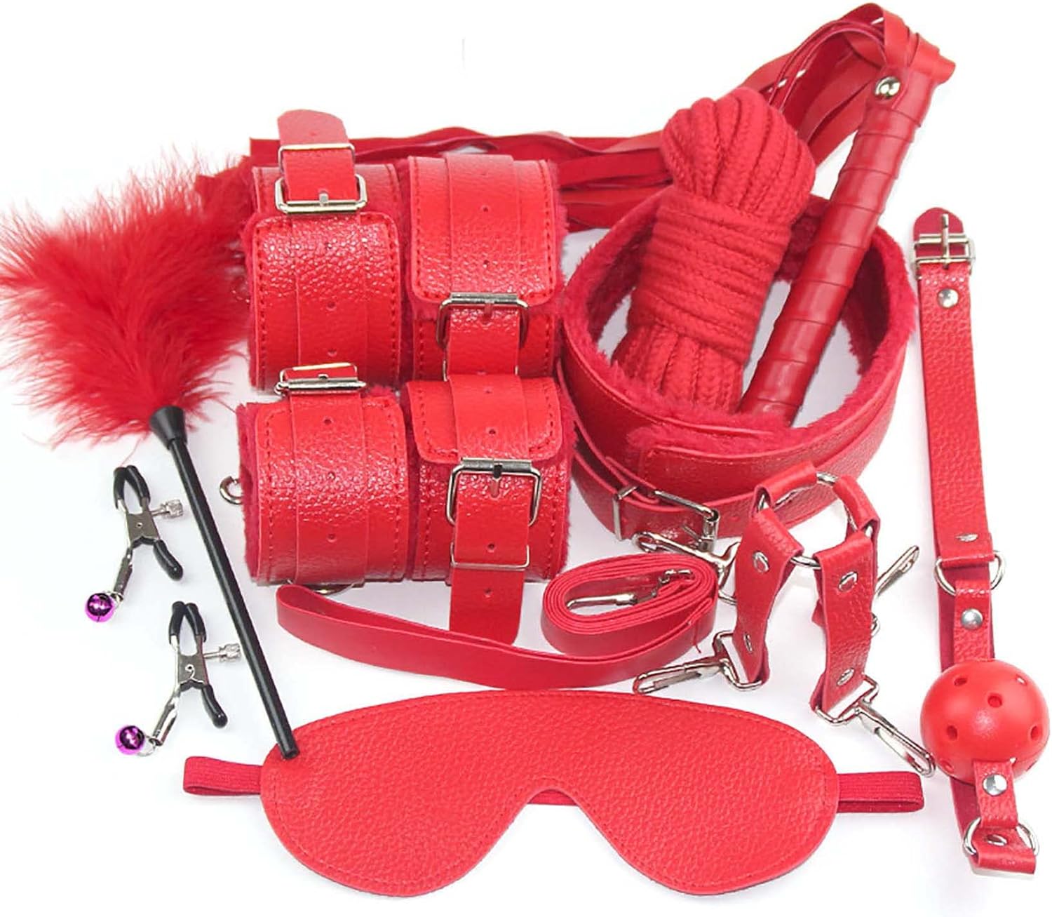 Amazon | Orirya sm 拘束具 ハード アイマスク 手錠 乳首 クリップ 首輪 人間 sm ボール 口枷 PU ベルト コットン ひも ムチ 女性用 アダルトグッズ セット 調教 ...