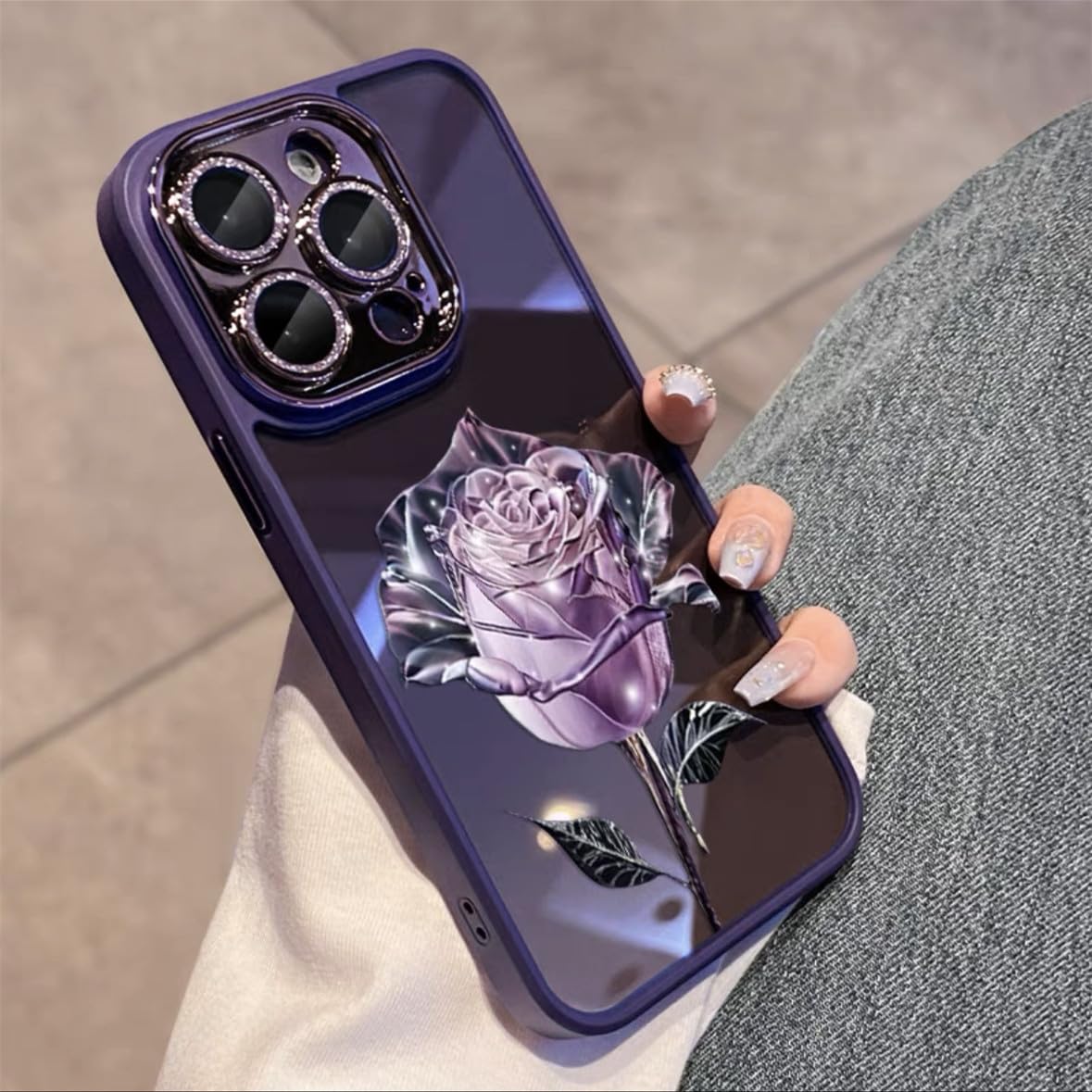 Amazon.com: ZIYE Case for iPhone 14 Pro Max, Purple Fairy Rose Floral ...