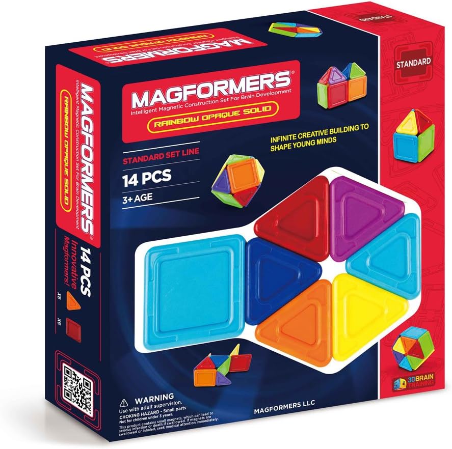 Amazon.com: Magformers Rainbow Opaque Solid Set (14-pieces) Basic ...
