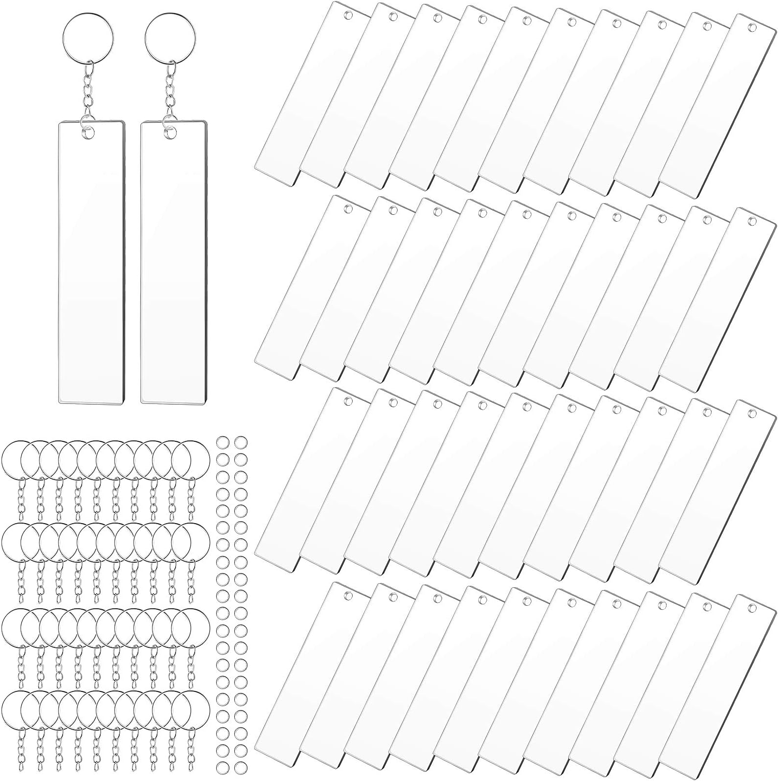 Amazon.com: 96 PCS Acrylic Keychain Blanks Tassel Set Including 24 ...