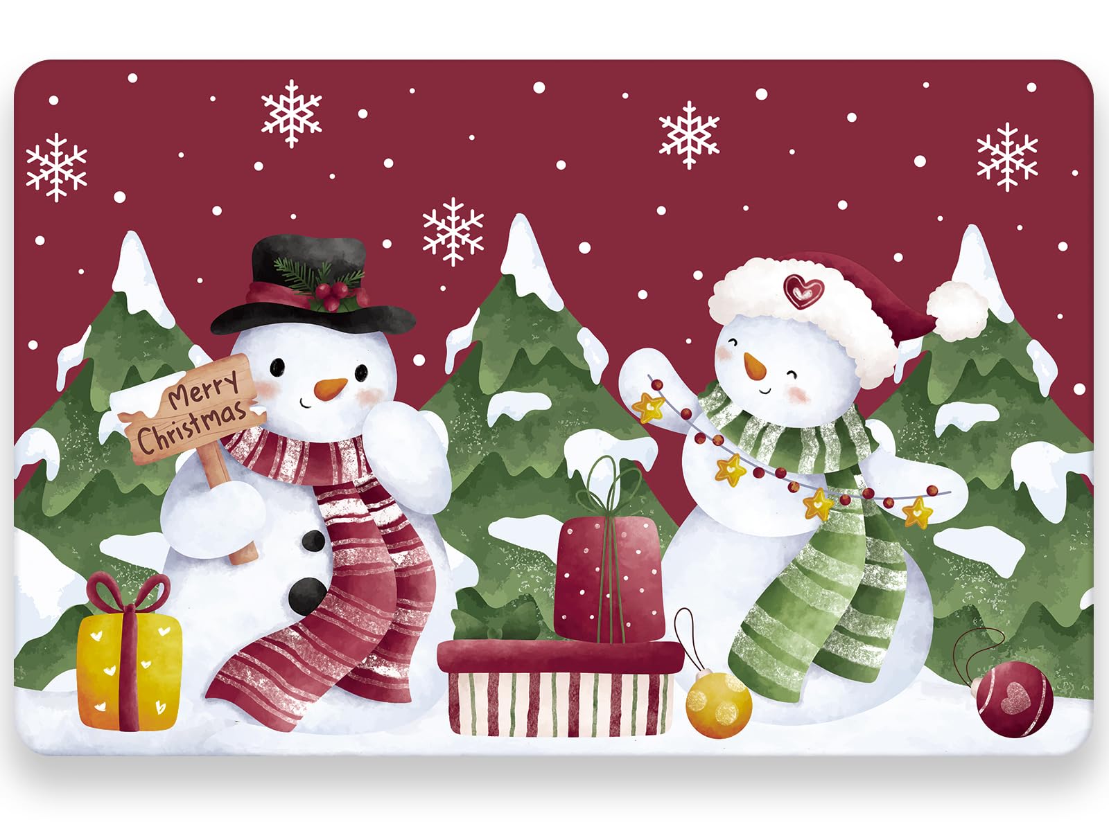 Amazon.com: RUSPEPA 50 Pack Paper Place Mats, Christmas Snowman Design ...