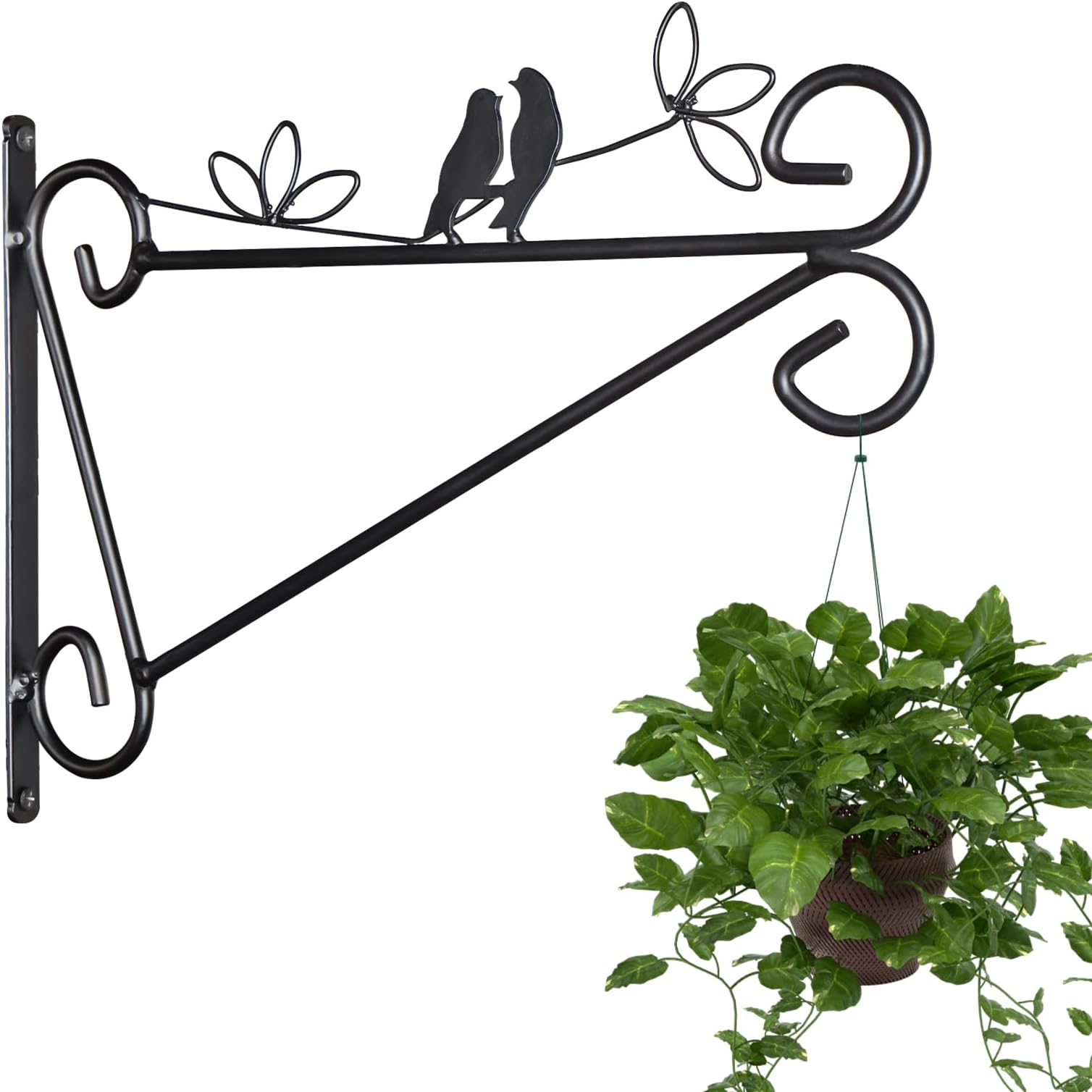 WINSOME 12 Inch Black Hanging Basket Bracket Plant Hanger Wall Hooks ...