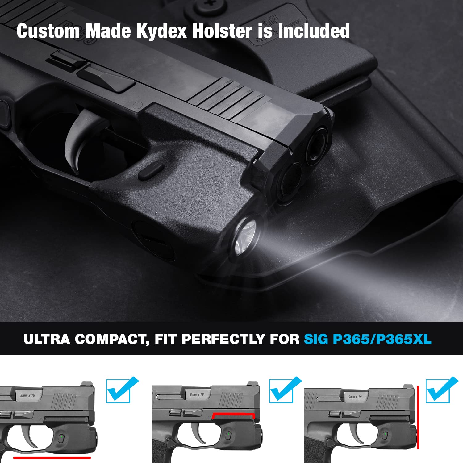 Snapklik.com : Pistol Light For Sig P365 / P365X/ P365XL, 150 Lumens ...