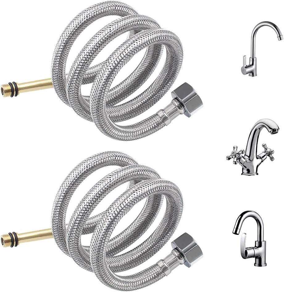 Xcel Home 2 x 8mm x 1/2 BSP (300mm Long) Kitchen/Basin Monobloc Mixer ...