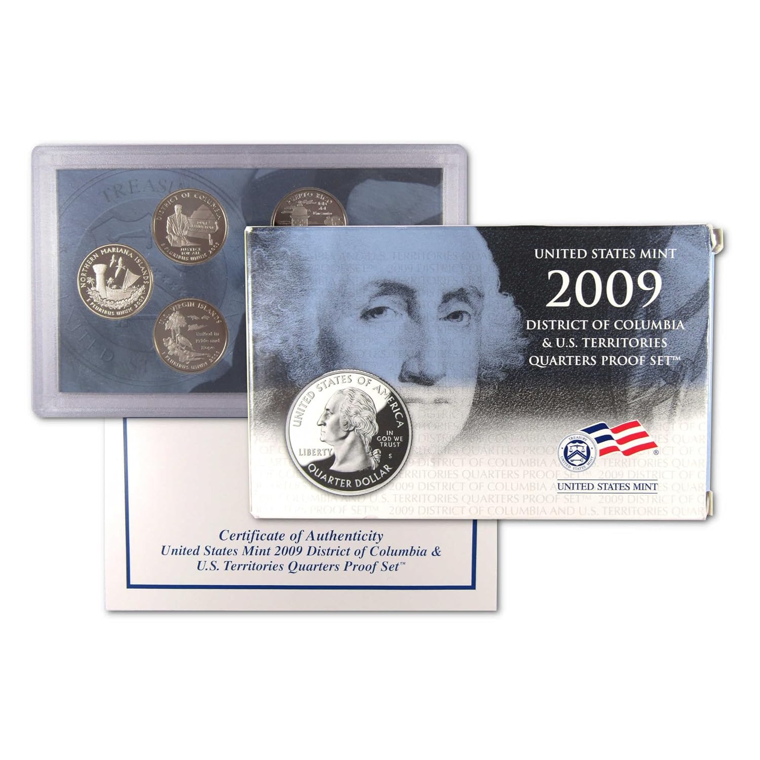 2009 D.C. & U.S Territories Quarter Clad Proof Set U.S. Mint OGP COA at ...