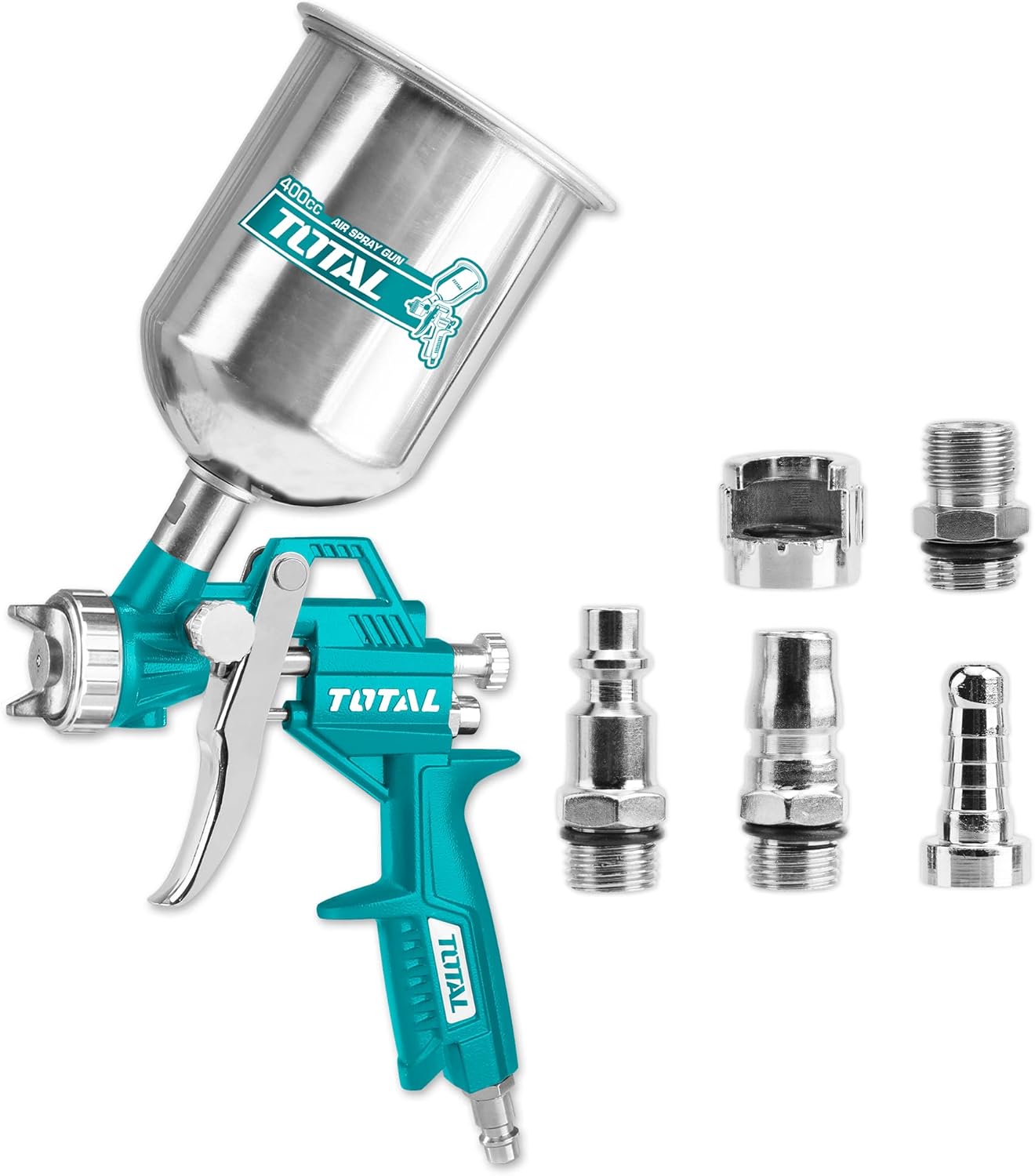 TOTAL Air Spray Gun with 4 Style Connectors, Gravity Feed Air Spray ...