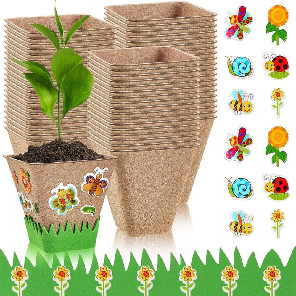 Amazon.com: PHILISENMALL 50PCS DIY Garden Paper Pulp Planter Pot Mini ...